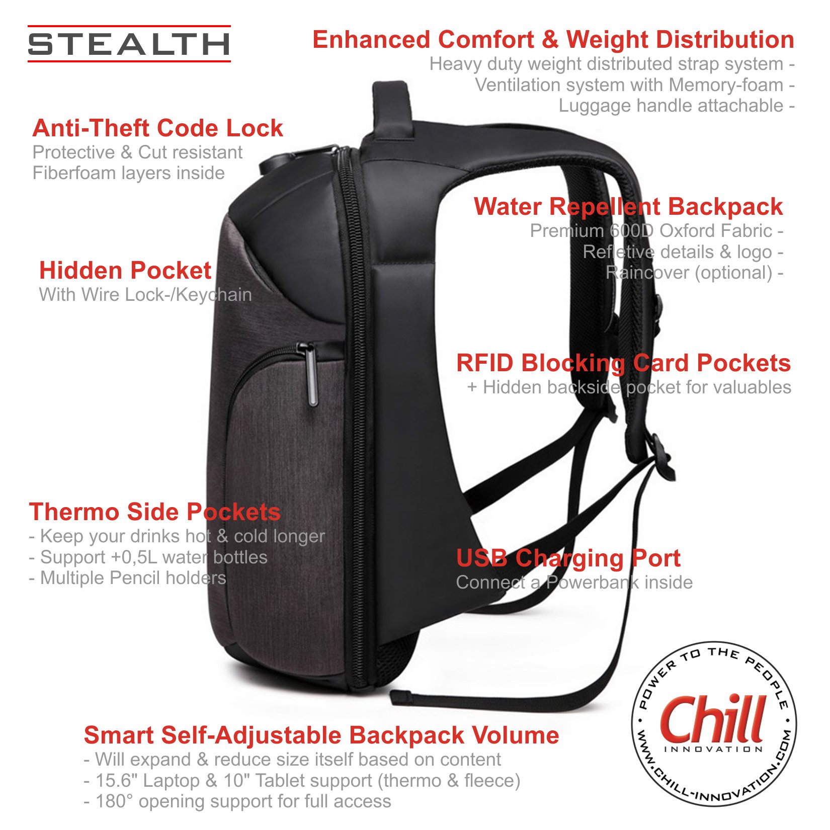 The Ultimate Backpack: Chill Stealth Anti-Theft Backpack